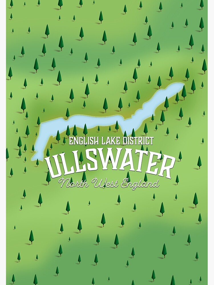 "Ullswater Lake District travel map" Art Print for Sale by ...