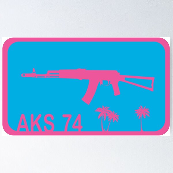 "Aesthetic Neon AKS-74" Poster for Sale by McNasteh | Redbubble
