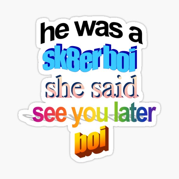 "he was a skater boy" Sticker for Sale by bethany-n | Redbubble