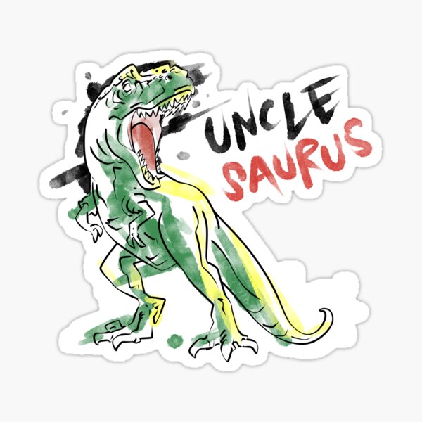 "Unclesaurus T Rex Funny Uncle Saurus Dinosaur Men Dinosaurs" Sticker ...