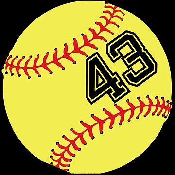 "Softball Player Jersey No 43 Back Number #43 Ball Sport Sticker Gift ...