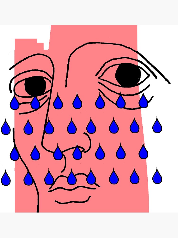 "Crying face" Sticker for Sale by primalScene | Redbubble