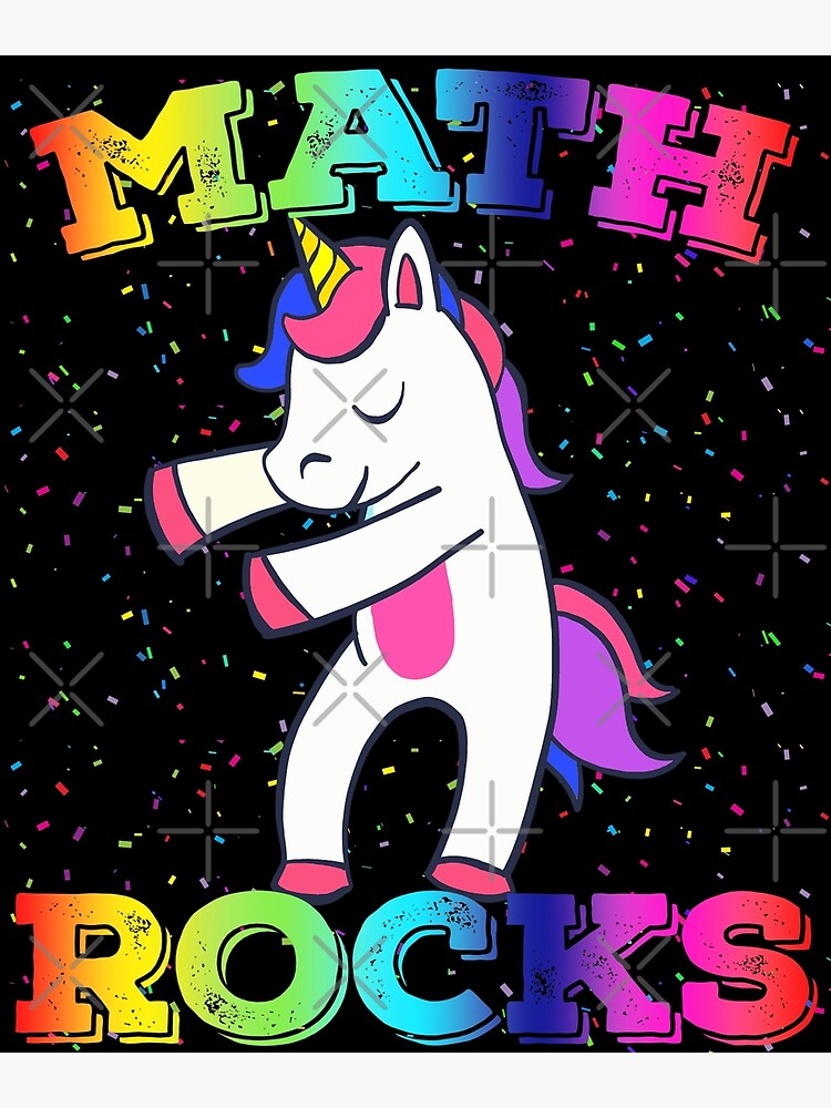 "Math Rocks! Unicorn Flossing Tshirt First Day of School" Poster for ...