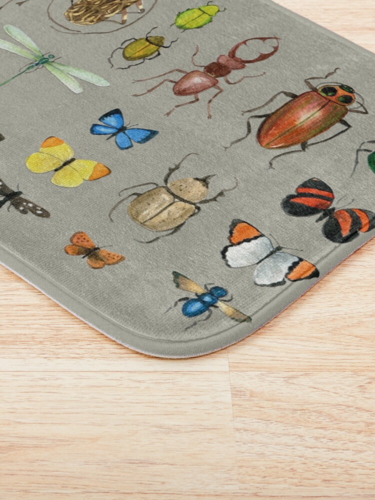 "The Usual Suspects - Insects on grey - watercolour bugs pattern by ...