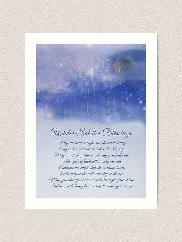 "Winter Solstice Blessings, Original Poem With Full Moon, Snow ans ...