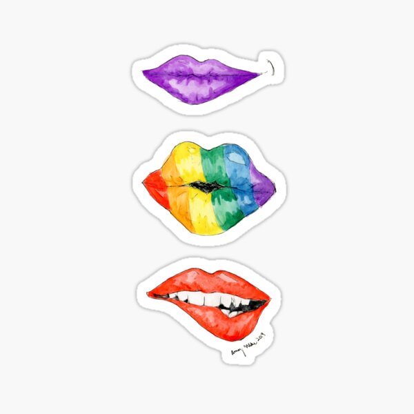 "Rainbow Lips" Sticker by amywike | Redbubble