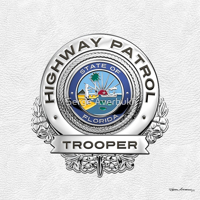 "Florida Highway Patrol - FHP Trooper Badge over White Leather" by ...