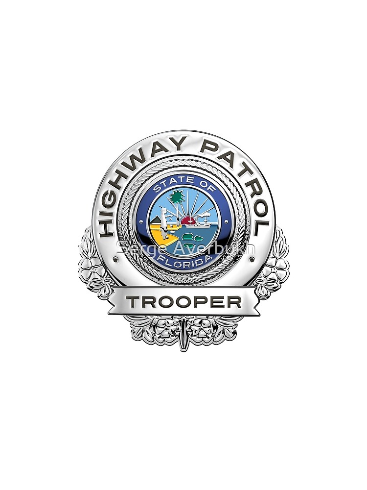 "Florida Highway Patrol - FHP Trooper Badge over White Leather ...
