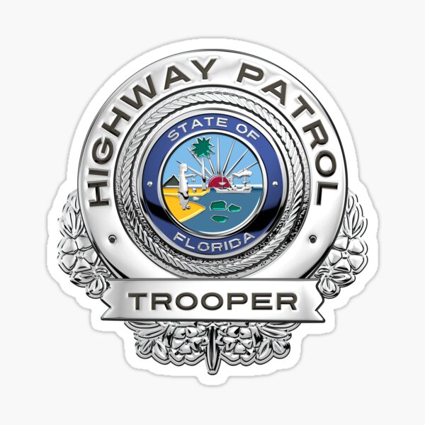 "Florida Highway Patrol - FHP Trooper Badge Badge over Blue Velvet ...