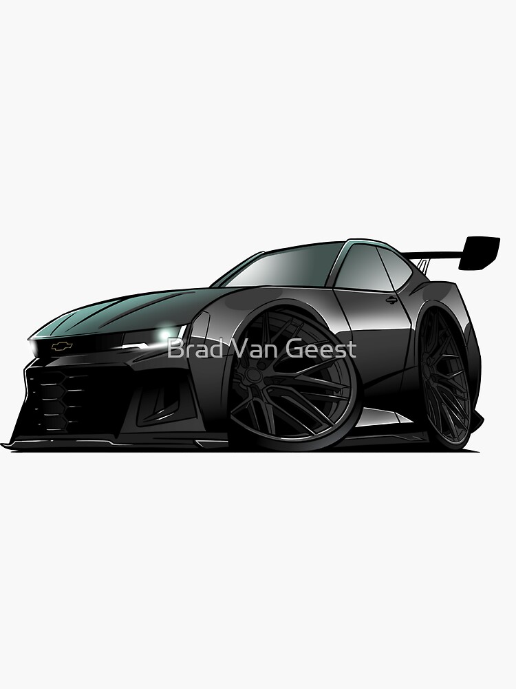 "Chevy Camaro Cartoon Car" Sticker for Sale by Brad Van Geest | Redbubble