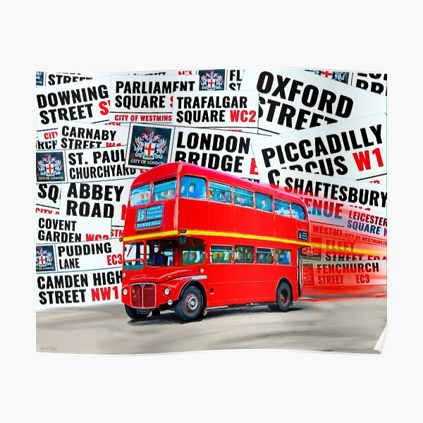 "Classic Red London Double decker Routemaster Bus" Poster for Sale by ...