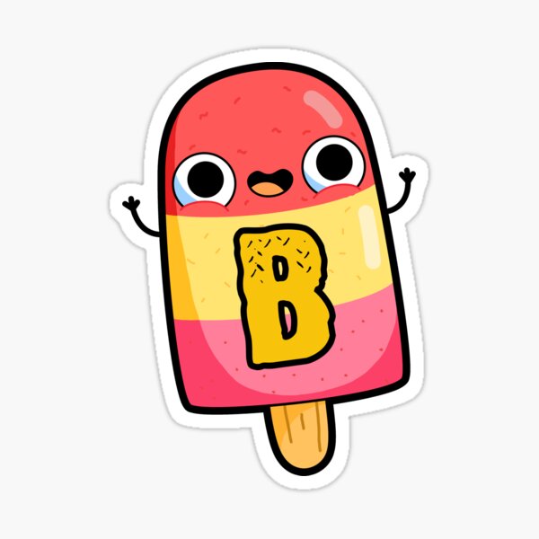 Pegatina «Alfabeto Letra B Lindo Paleta Fresca» de kidsmonogram | Redbubble