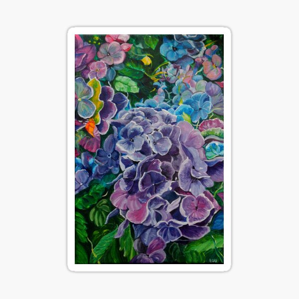 "hydrangeas" Sticker for Sale by annassez | Redbubble