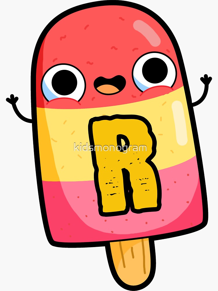 "Alphabet Letter R Cute Cool Popsicle " Sticker for Sale by ...