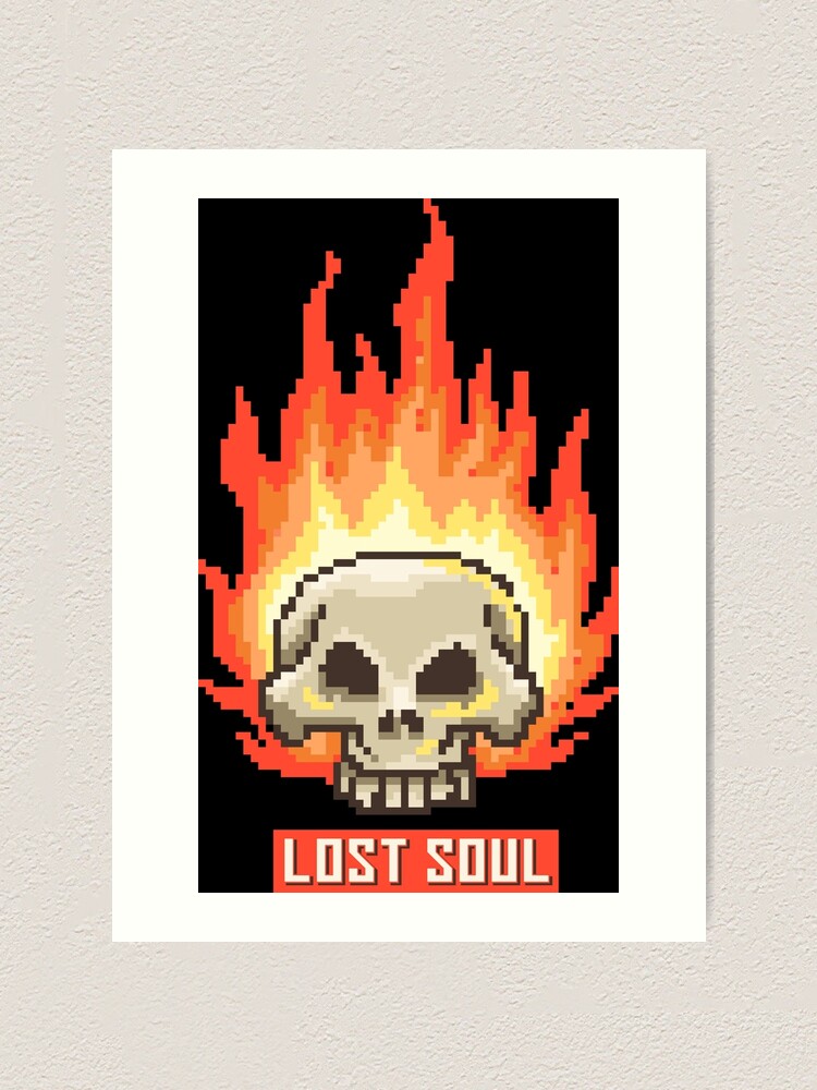 "Lost soul, skull, fire, flame, pixelart" Art Print for Sale by ...