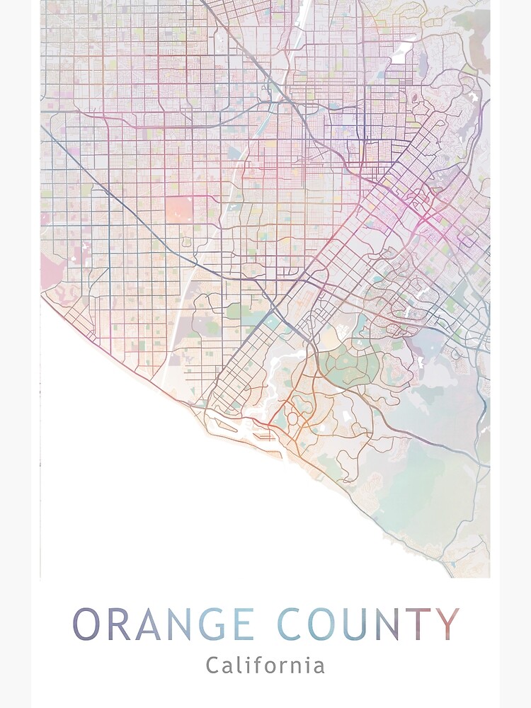 "Orange County Map, USA City California, Travel, Traveler Gift " Poster ...