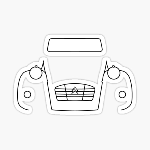 "Citroen 2CV classic car outline graphic (black) " Sticker by ...