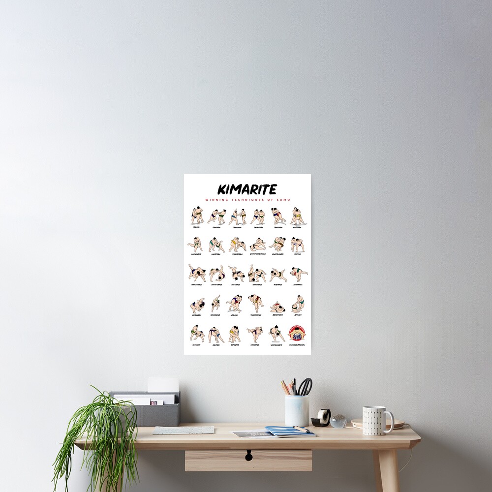 "Kimarite — Winning Techniques of Sumo" Poster for Sale by gsimerch ...