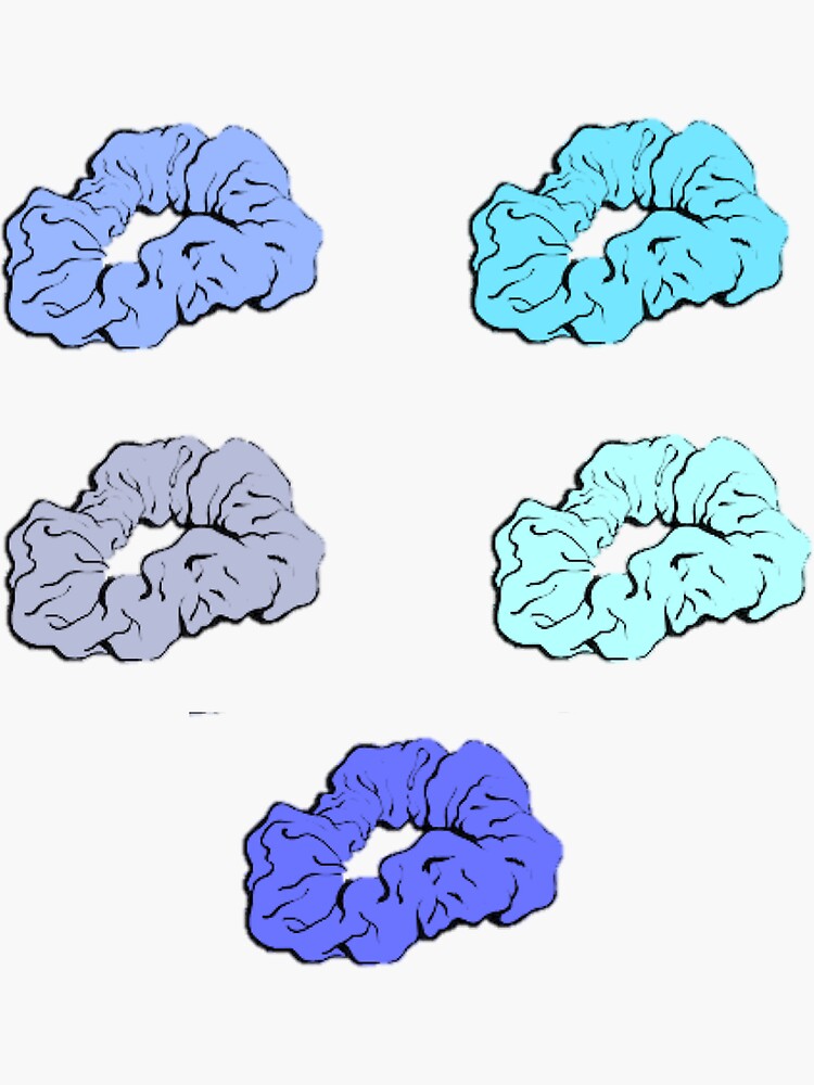 "Blue Scrunchies" Sticker by LissandraAnn | Redbubble