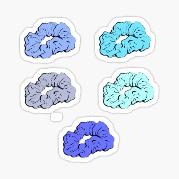 "Blue Scrunchies" Sticker by LissandraAnn | Redbubble