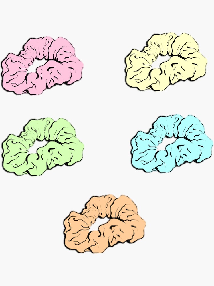 "Pastel Scrunchies" Sticker for Sale by LissandraAnn | Redbubble