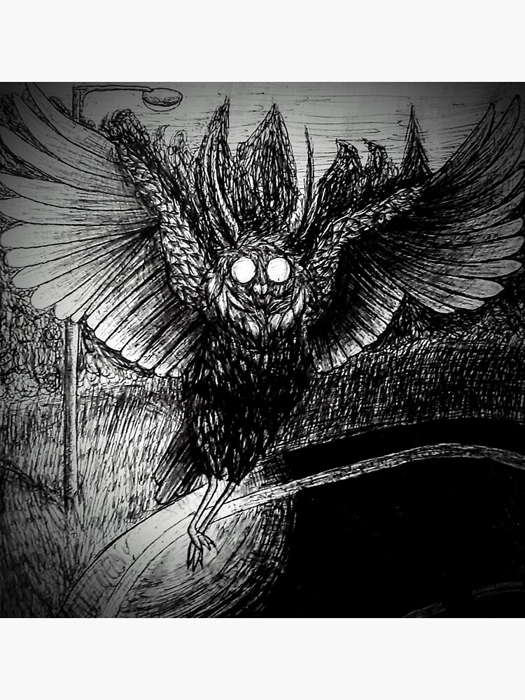 "Vintage Style Cryptid Portrait-Mothman" Sticker for Sale by mg549 ...