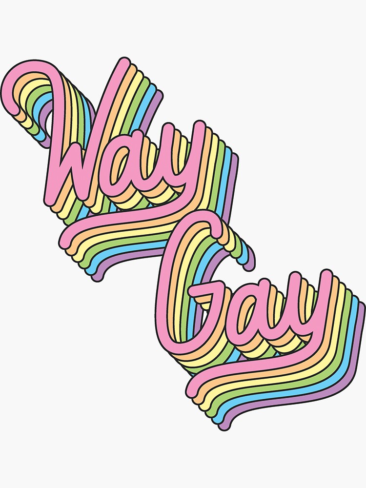 "WAY GAY - RAINBOW PASTEL" Sticker for Sale by robertdehart | Redbubble