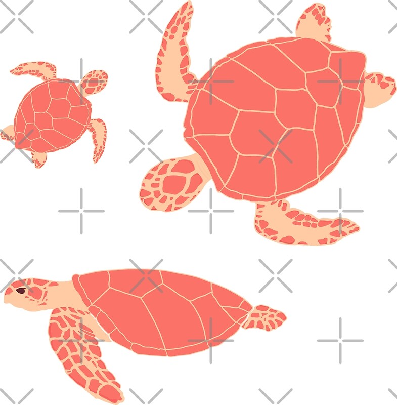 "Sea Animal Sticker Pack | Pink Turtles" by CreativeBridge | Redbubble