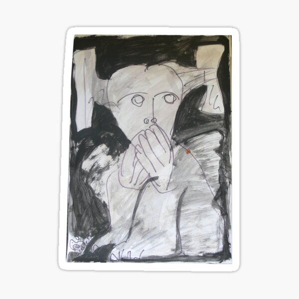 "The Little Angel Girl - Expressionism (Painting by AliceCCI)" Sticker ...
