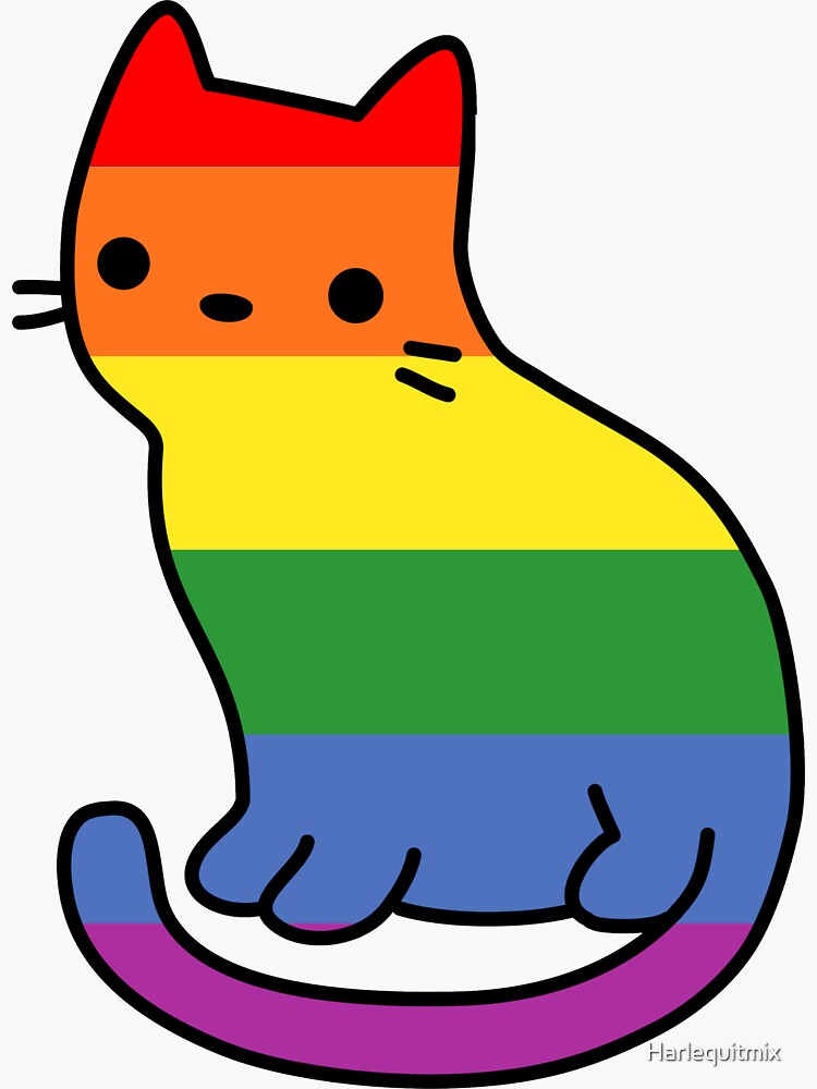 "LGBT Cat sticker" Sticker for Sale by Harlequitmix | Redbubble
