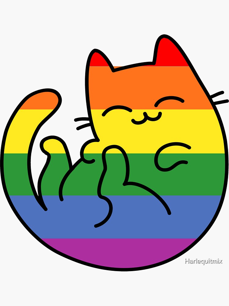 "LGBT Cat" Sticker for Sale by Harlequitmix | Redbubble