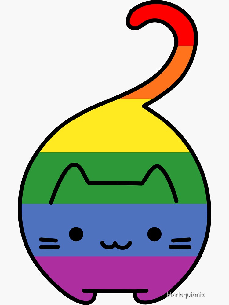 "LGBT Cat Sticker" Sticker by Harlequitmix | Redbubble