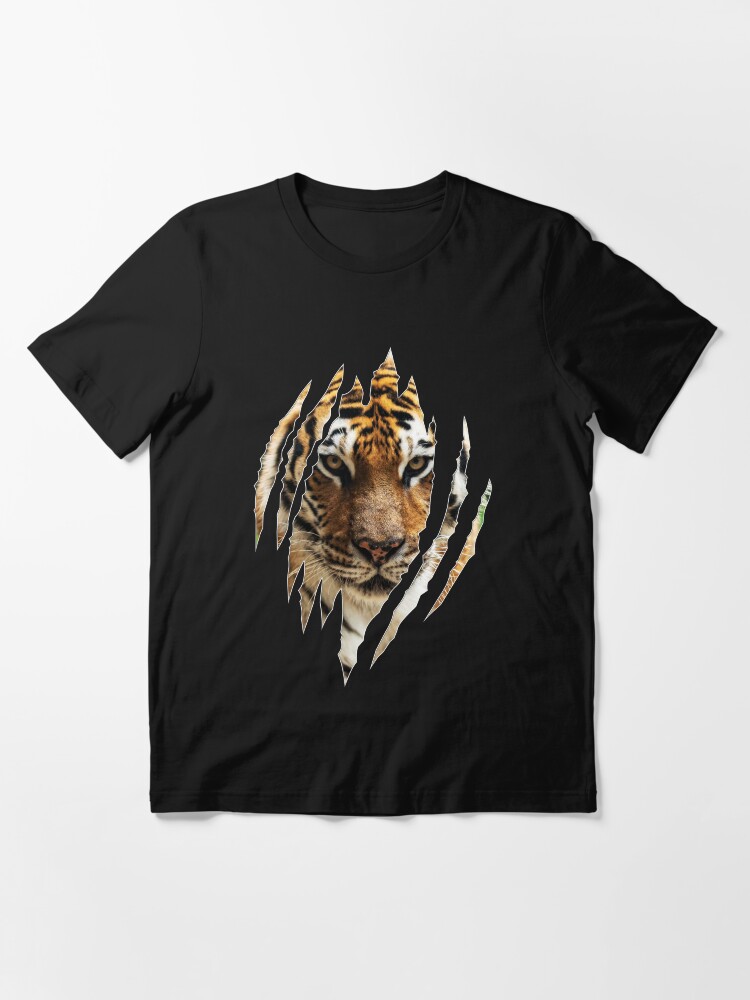 "Tiger Face Scratch Ripped Claws" T-shirt by playloud | Redbubble ...