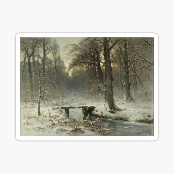 "Louis Apol - A January Evening In The Woods Of The Hague" Sticker for ...