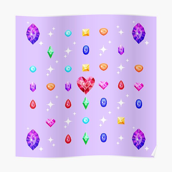 Gem Crystal Pixel Art Posters | Redbubble
