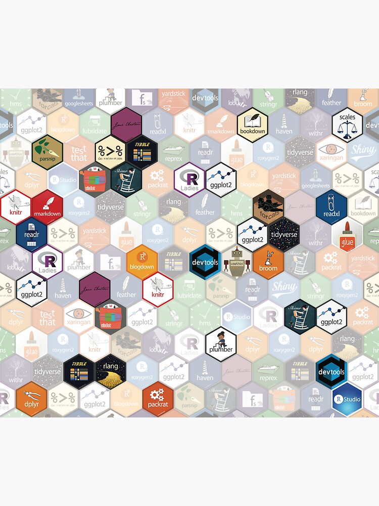 "R hex fabric (small hexes)" Sticker for Sale by ameliamn | Redbubble