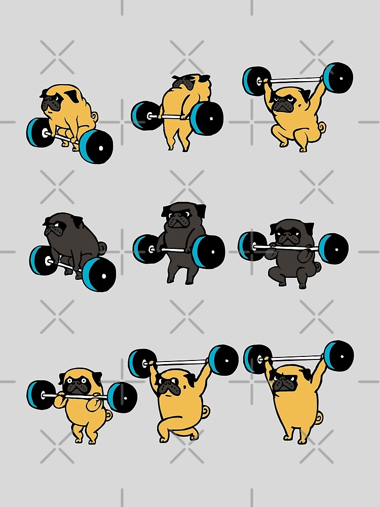 "OLYMPIC LIFTING PUGS" Poster by Huebucket | Redbubble