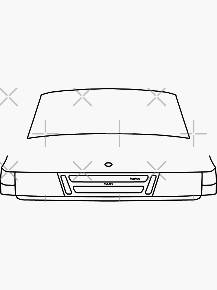 "Saab 900 outline graphic (black)" Sticker for Sale by soitwouldseem ...