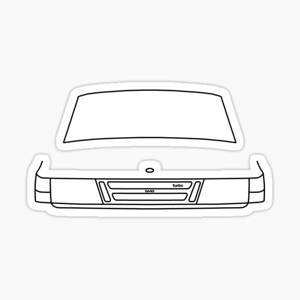 "Saab 900 outline graphic (black)" Sticker for Sale by soitwouldseem ...