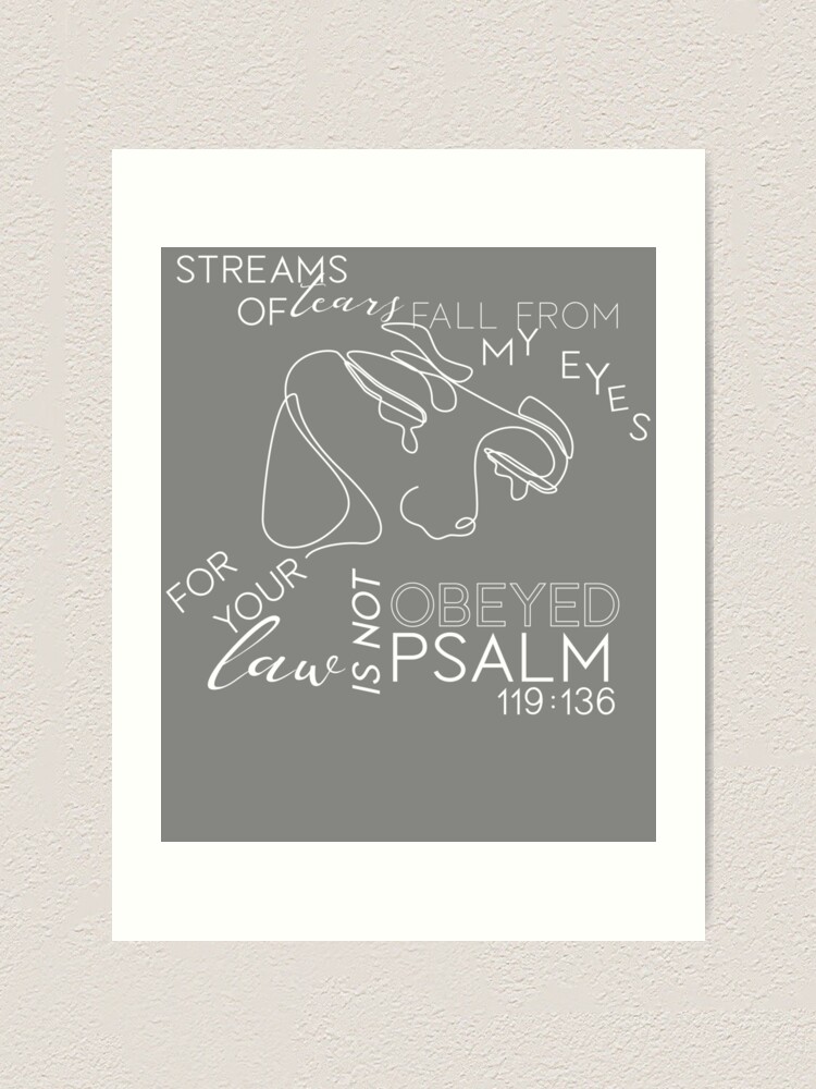 "Artistic Bible Verse Scripture Christian Line Art Psalm" Art Print for ...