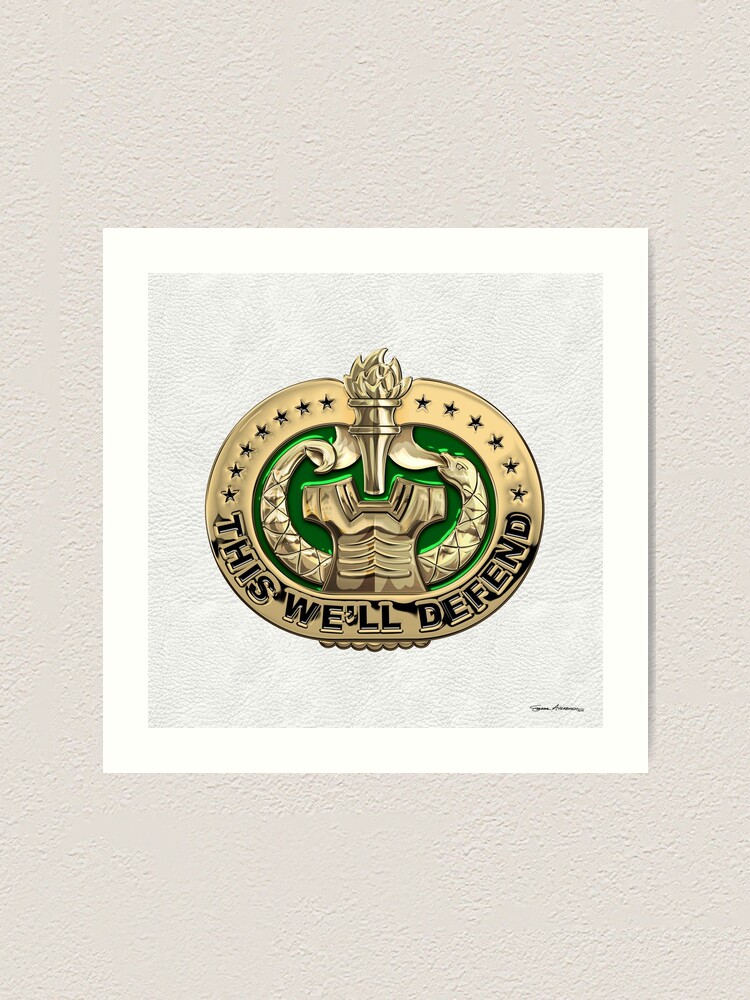 "U.S. Army Drill Sergeant Identification Badge over White Leather" Art ...