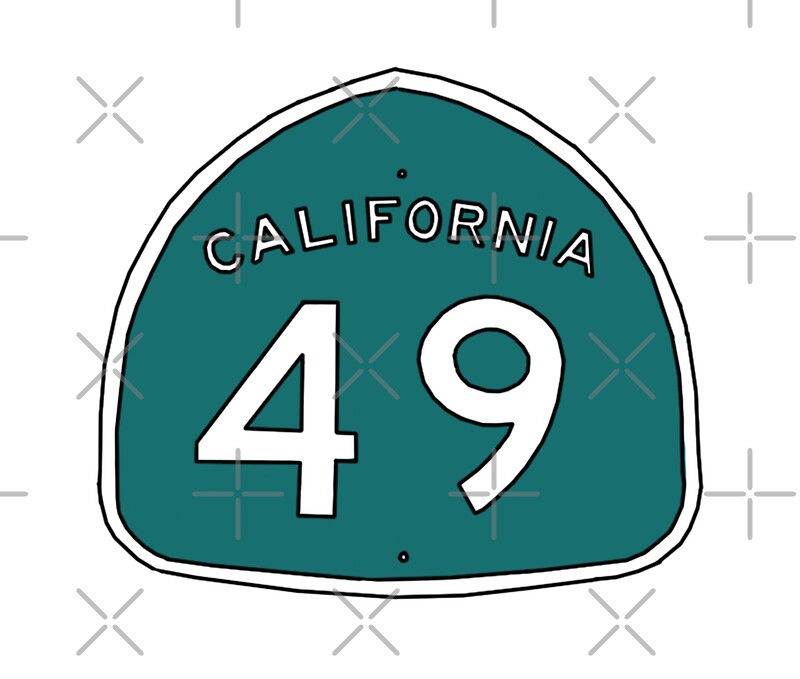 "Hand Drawn Green California 49 Sign Golden Chain Highway" by itsrturn ...