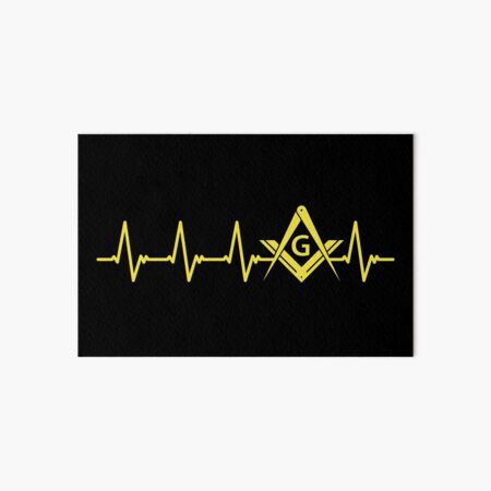 "Freemason EKG Heartbeat Square & Compass Masonic" Art Board Print for ...