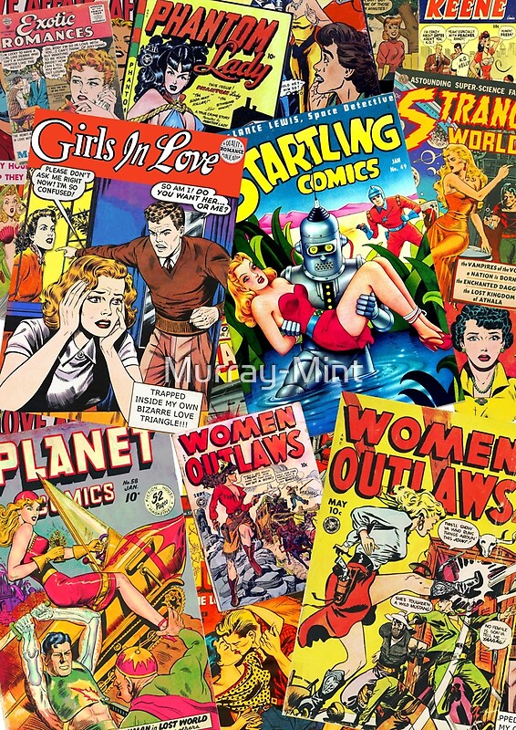 "Vintage Comic Book Collage " by Murray-Mint | Redbubble