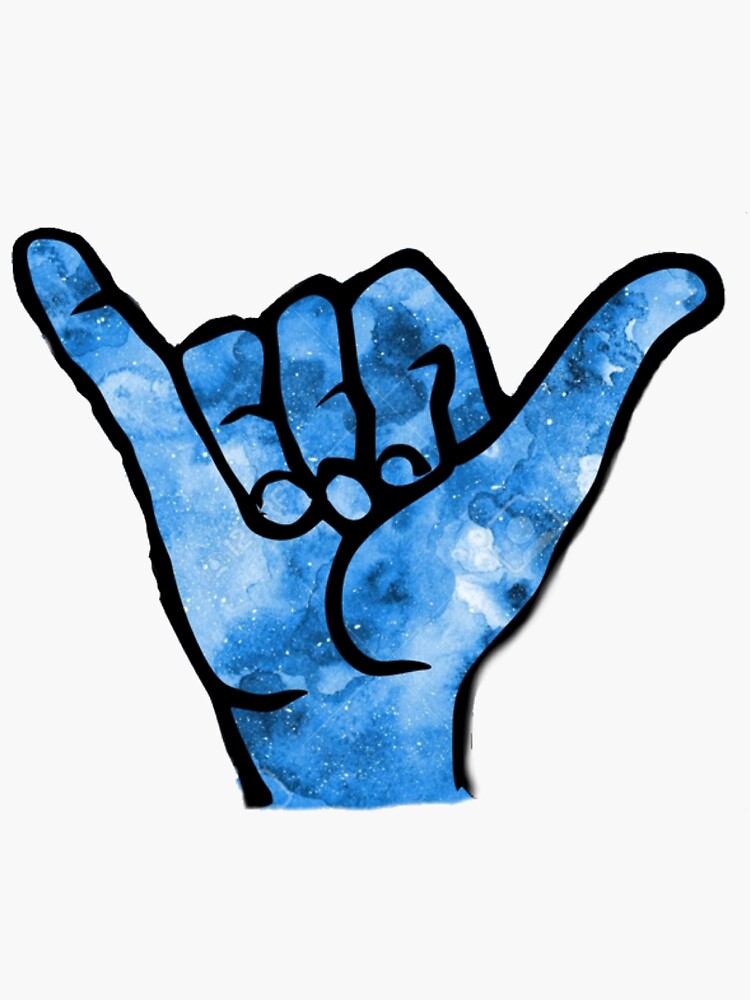 "Shaka Blue Watercolor" Sticker for Sale by happycamper19 | Redbubble