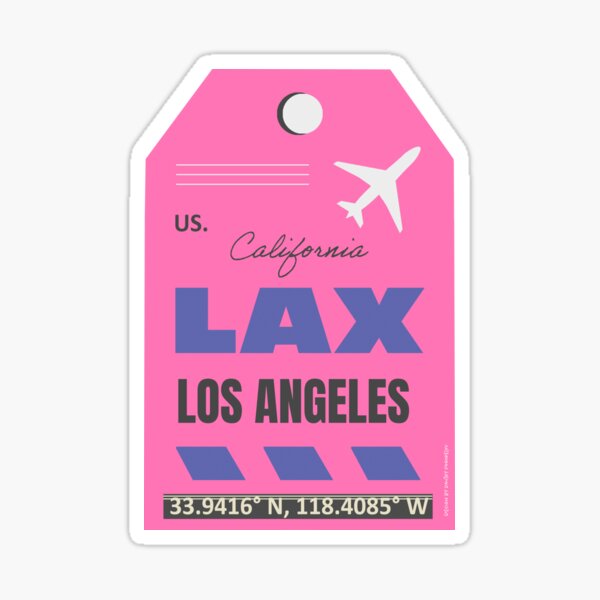 " Los Angeles LAX airport pink design" Sticker for Sale by Aviators ...