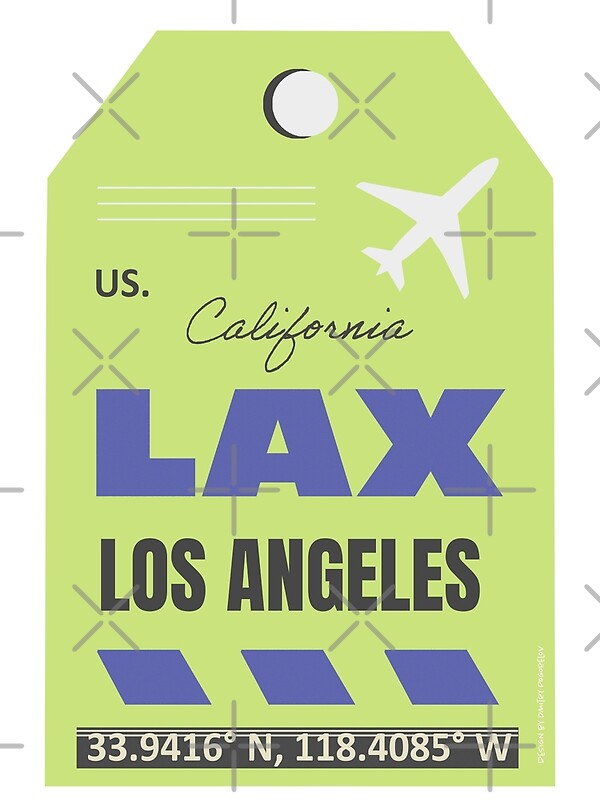 " Los Angeles LAX airport code Green design" by airportstickers K. G ...