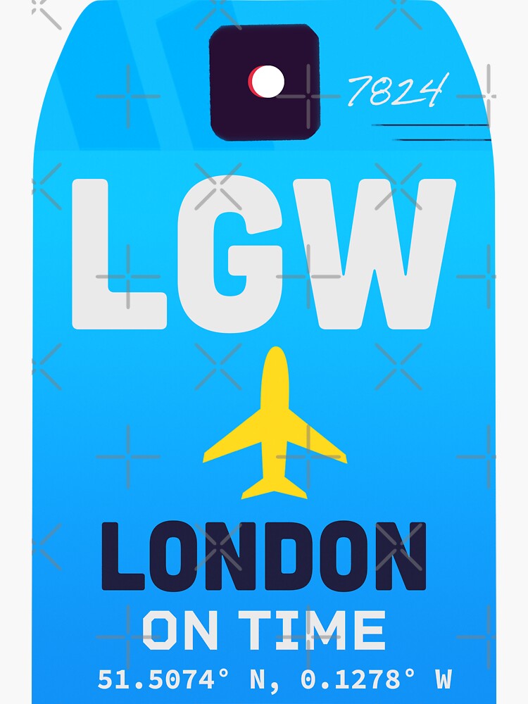 "LGW Gatwick tag sky design" Sticker for Sale by Aviators | Redbubble