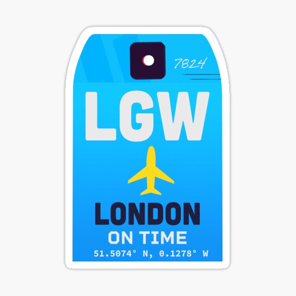 "LGW Gatwick tag sky design" Sticker for Sale by Aviators | Redbubble