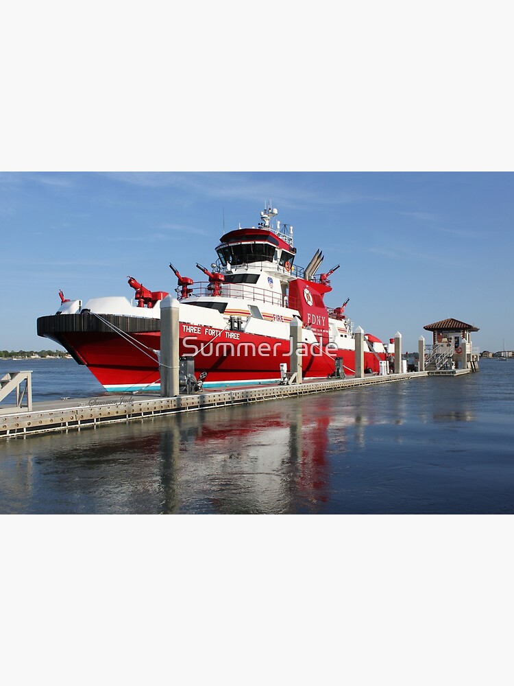 "343 ~ FDNY’s New Fireboat on Route to New York " Postcard for Sale by ...